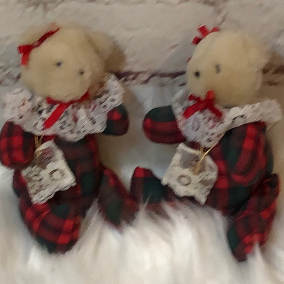 Vintage | Accents | Vintage 989 Studio Five Plush Posable Plaid Bears ...